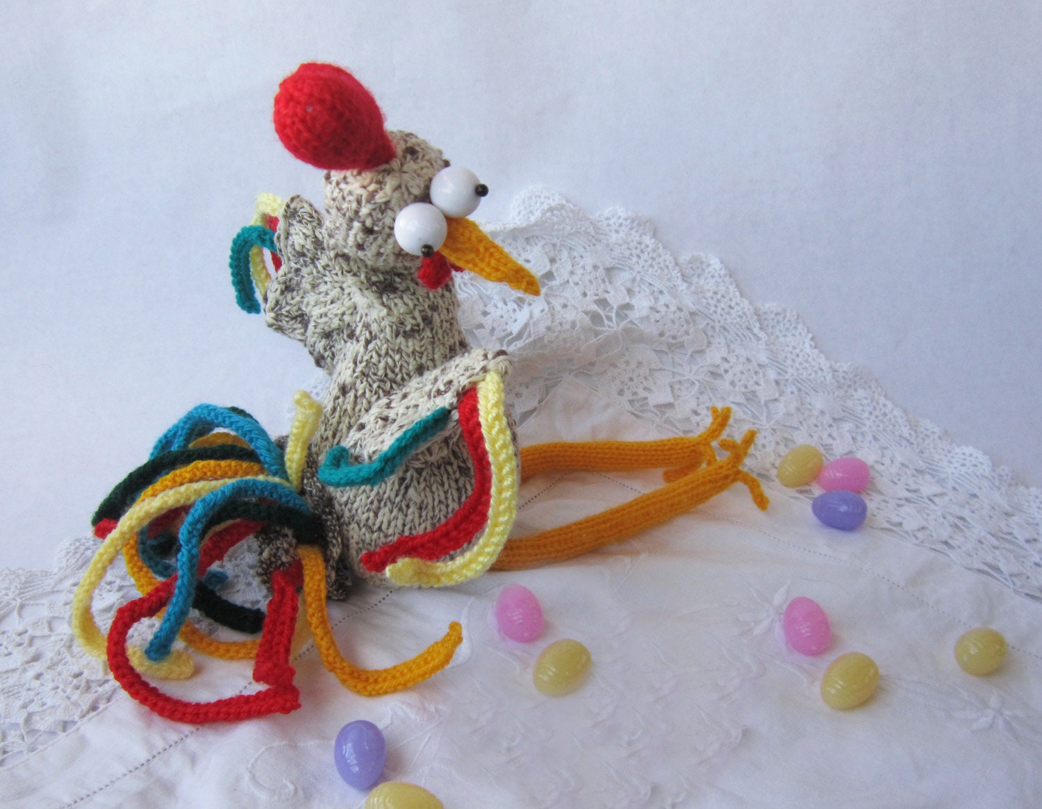 Digital Crazy Rooster Design Rooster Toy Knitted Pattern Hen - Etsy