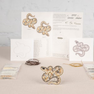 Python Bead Embroidery Kit. Seed Bead Brooch Kit. DIY Craft Kit. Snake ...