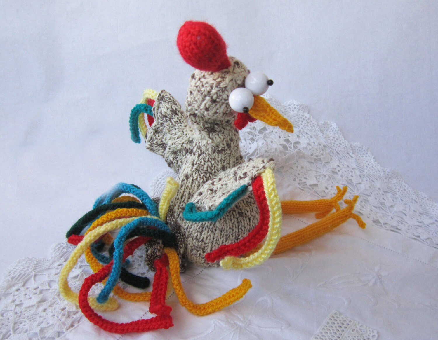 Digital Crazy Rooster Design Rooster Toy Knitted Pattern Hen - Etsy