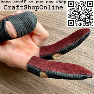 Leather Thimbles for Wood Carving, Men's Burgundy Finger Guards, Set of ...