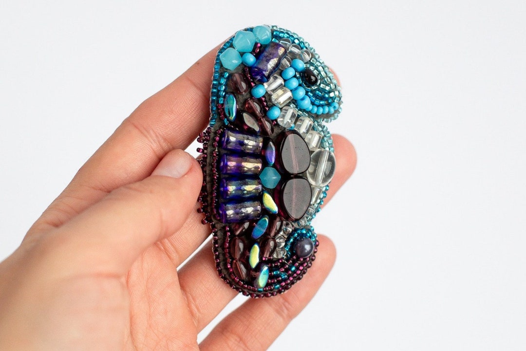 Seahorse Bead Embroidery Kit. Seed Bead Brooch Kit. DIY Craft - Etsy