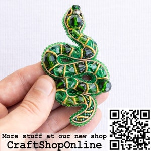 Snake Bead Embroidery Kit. Seed Bead Brooch Kit. DIY Craft Kit. Beading ...