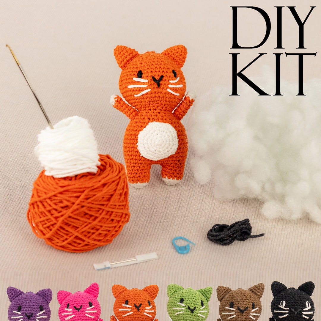 Cat Crochet Kit for Adults, Beginner Crochet Kit, Animal Amigurumi DIY ...