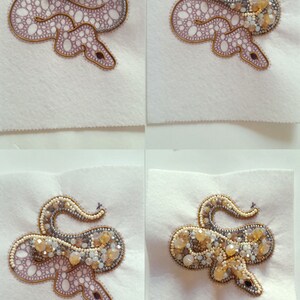 Python Bead Embroidery Kit. Seed Bead Brooch Kit. DIY Craft Kit. Snake ...