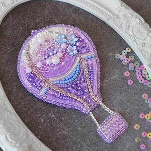 Balloon Bead Embroidery Kit. Seed Bead Brooch Kit. DIY Craft Kit ...