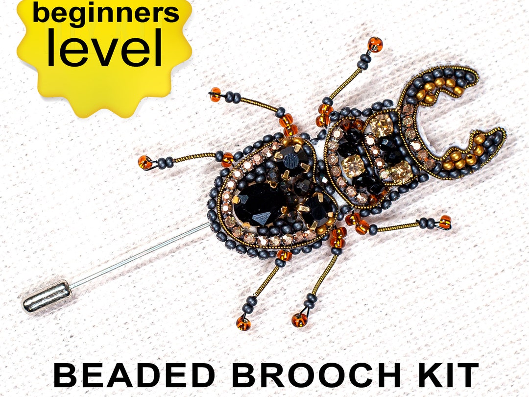 DIY Stag Beetle Bug Bead Embroidery Kit Beaded Bug Brooch - Etsy