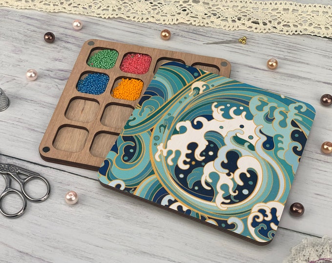 Seed Bead Organizer, Bead Sorting Tray, Wooden Box for Beads, Beading ...