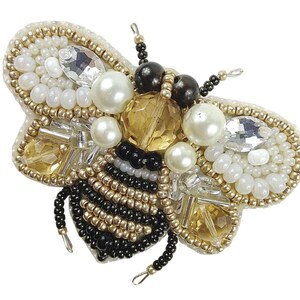 Honey Bee Bead Embroidery Kit. Seed Bead Brooch Kit. DIY Craft Kit ...