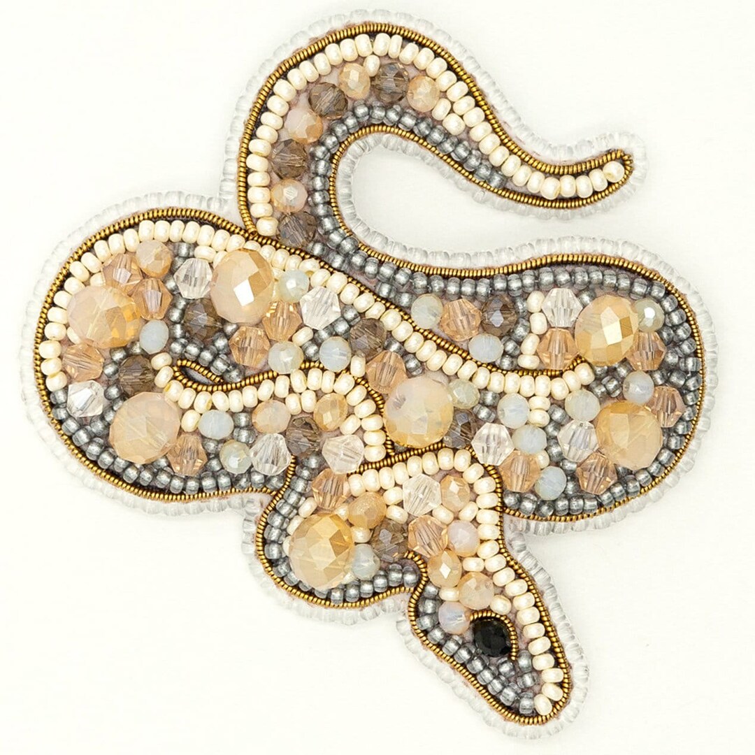 Python Bead Embroidery Kit. Seed Bead Brooch Kit. DIY Craft Kit. Snake ...