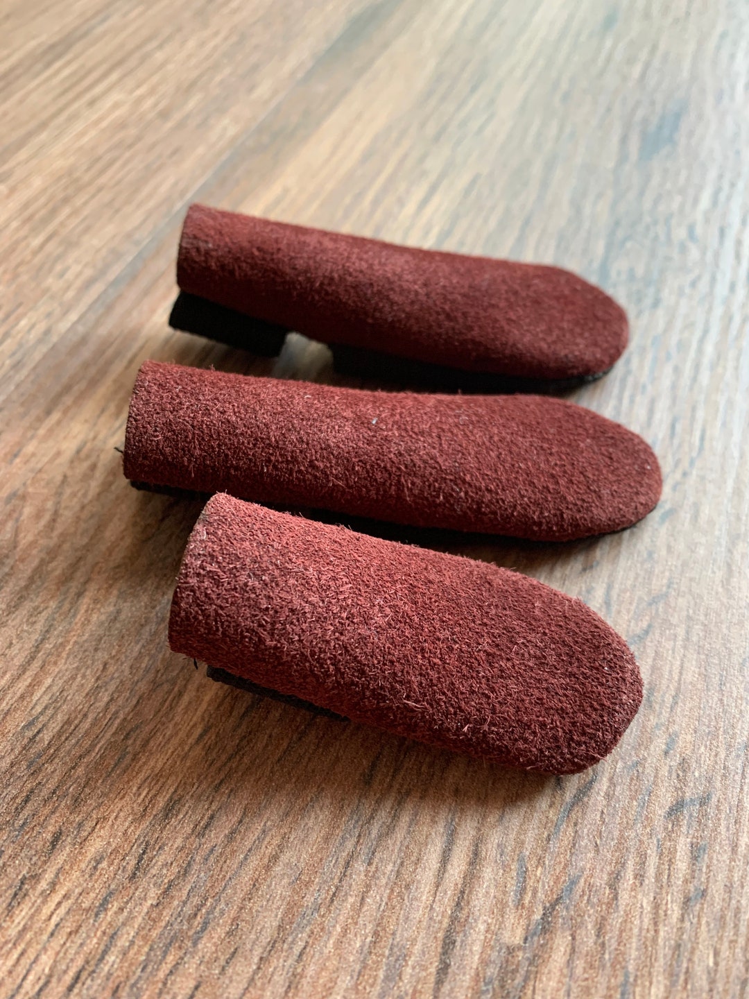 Leather Thimbles for Wood Carving, Men's Burgundy Finger Guards, Set of ...