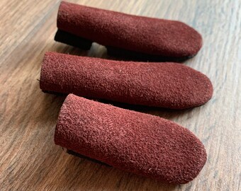 Wood Carving Finger Guards, Men's Leather Thimble, Dark Brown Finger ...