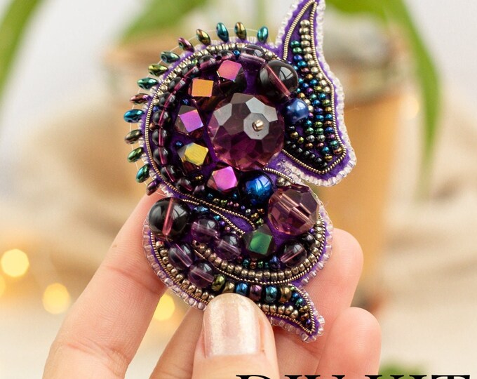 Feather Bead Embroidery Kit. Seed Bead Brooch Kit. DIY Craft Kit ...