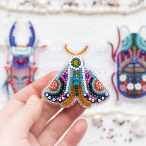 Set of 3 DIY Beaded Brooches Kits, Beetle Craft Kits, Beaded Insect ...