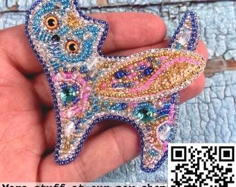 Feather Bead Embroidery Kit. Seed Bead Brooch Kit. DIY Craft Kit ...