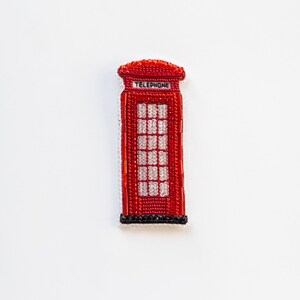 Red London Phone Booth Bead Embroidery Kit. Seed Bead Brooch Kit. DIY ...