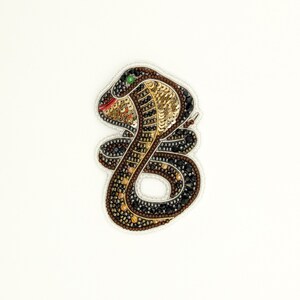 Snake Bead Embroidery Kit. Seed Bead Brooch Kit. DIY Craft Kit. Beading ...