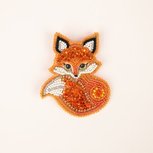 Fox Bead Embroidery Kit. Seed Bead Brooch Kit. DIY Craft Kit. Beading ...