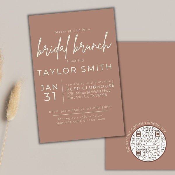 Bridal Shower Invitation With Qr Code - Etsy