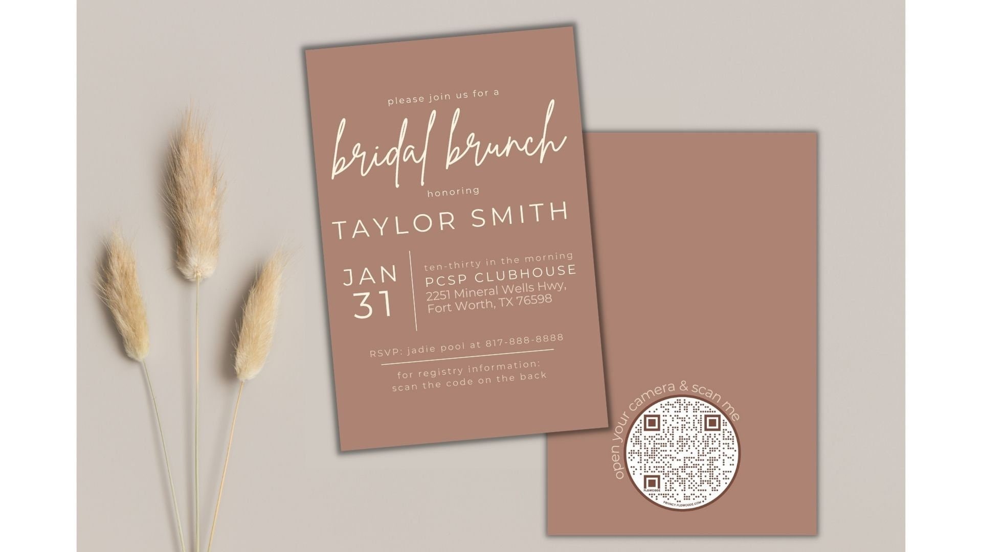 Bridal Shower Invitation With Custom QR Code - Etsy