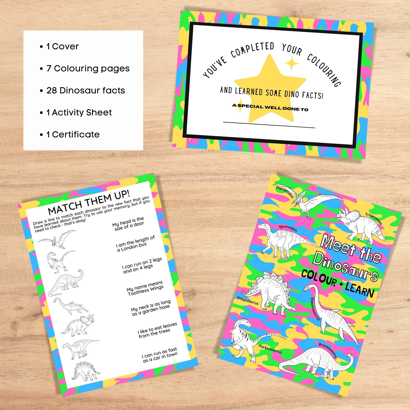 Printable Dinosaur Colouring Pages for Kids A4 With Names Fun Facts ...