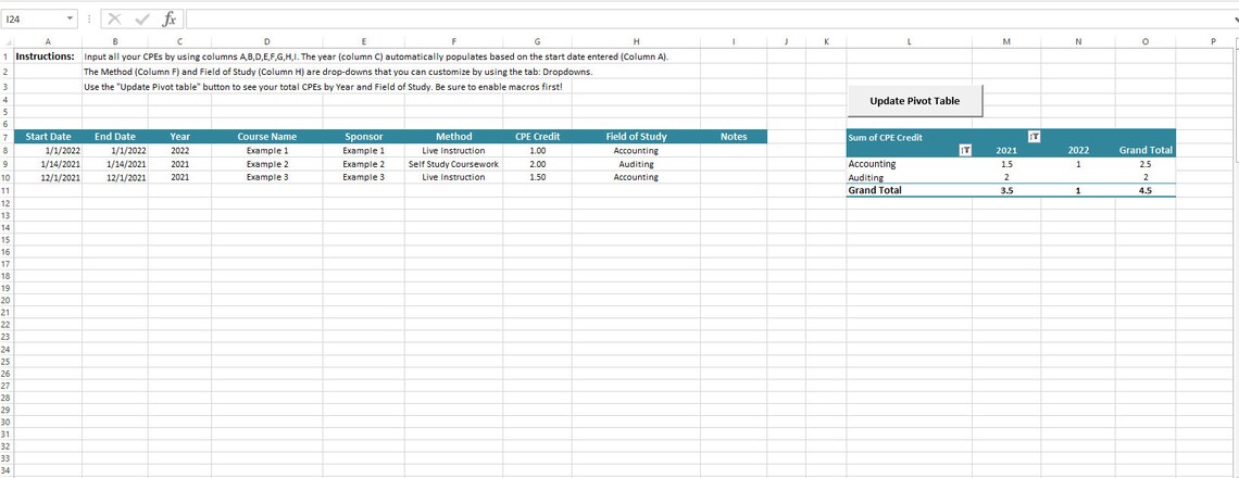 CPE Tracker - Digital Download - Etsy
