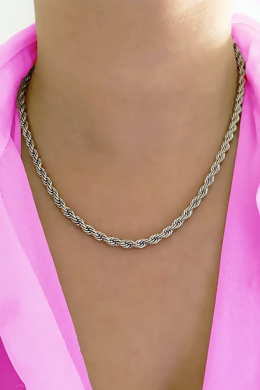 925 Sterling Silver Rope Chain Necklace , Rope Chain for Men,rope Chain ...