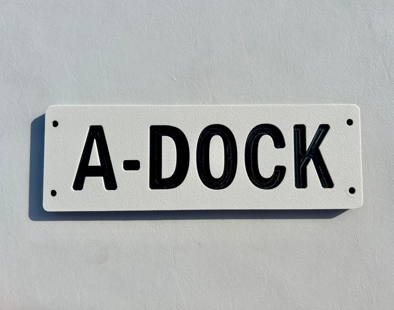 Custom Engraved Horizontal Dock Sign, Personalized Boat Dock Plaque for ...