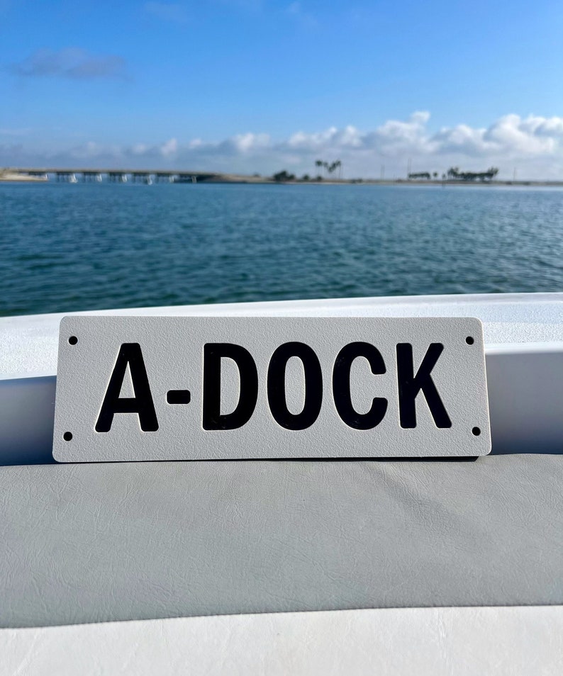 Custom Engraved Horizontal Dock Sign, Personalized Boat Dock Plaque for ...