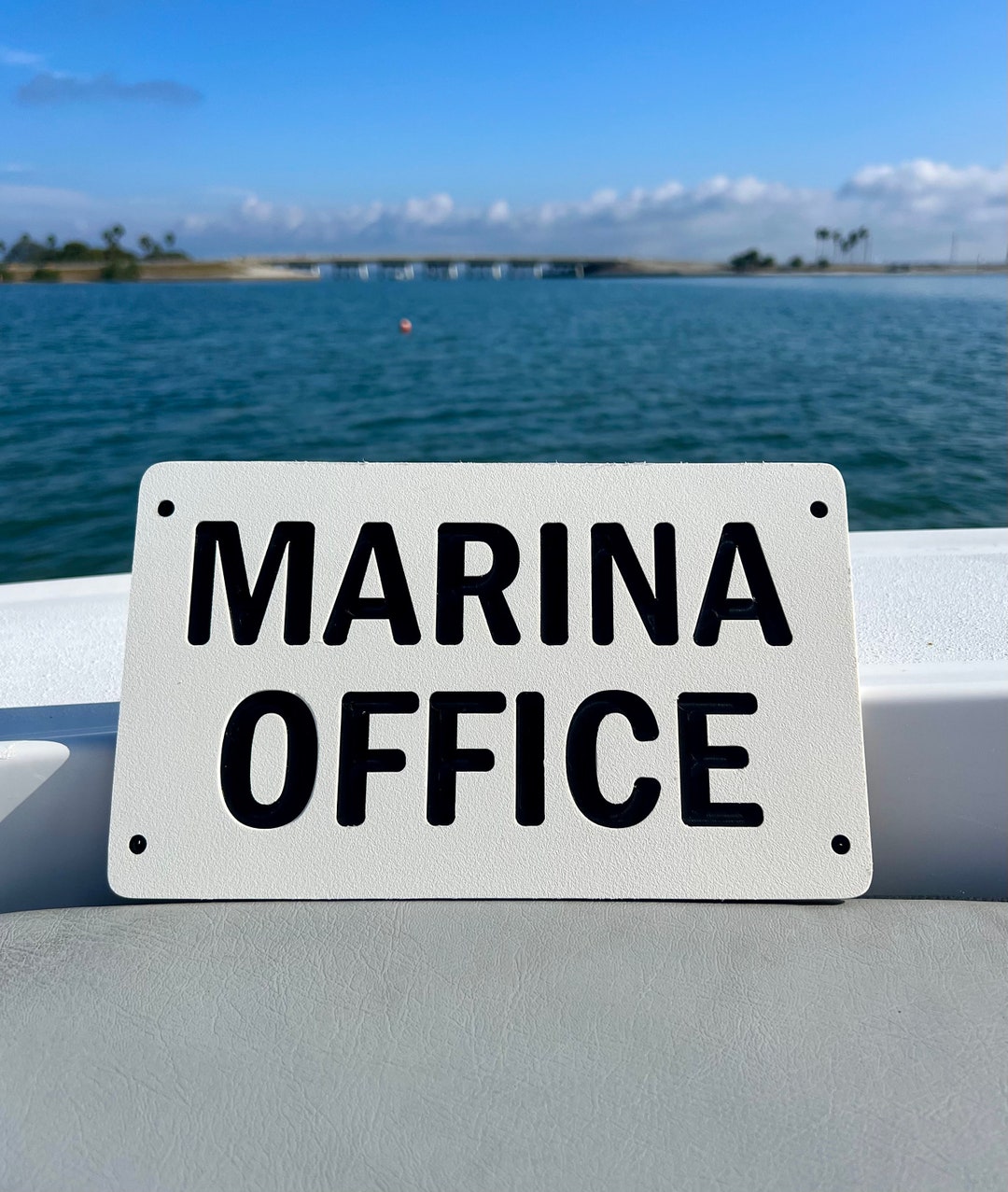 Custom Engraved Marina Office Sign, Personalized Nautical Plaque for ...