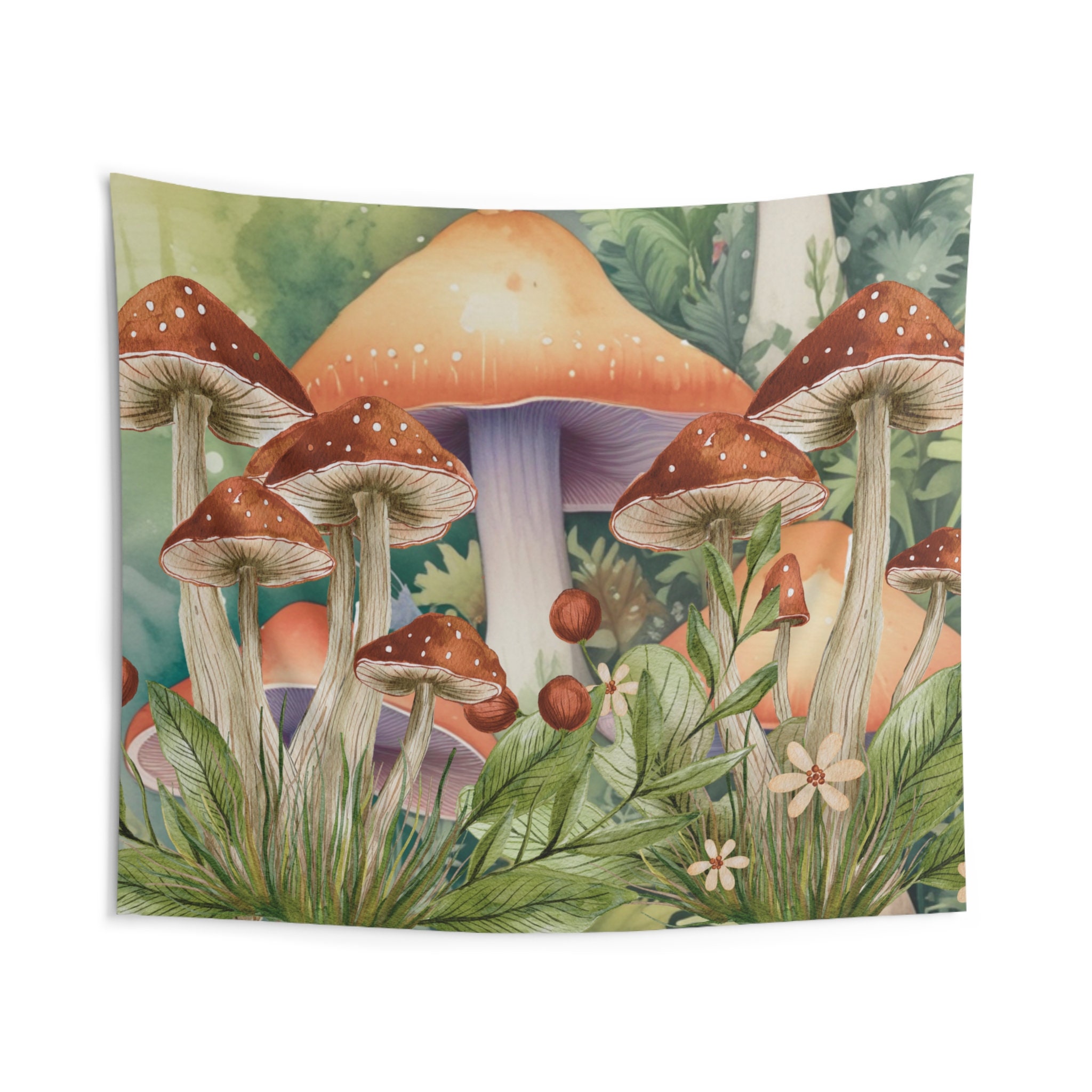 Forest Mushrooms Aesthetic Hanging Wall Tapestries Bohemian Wall Art ...