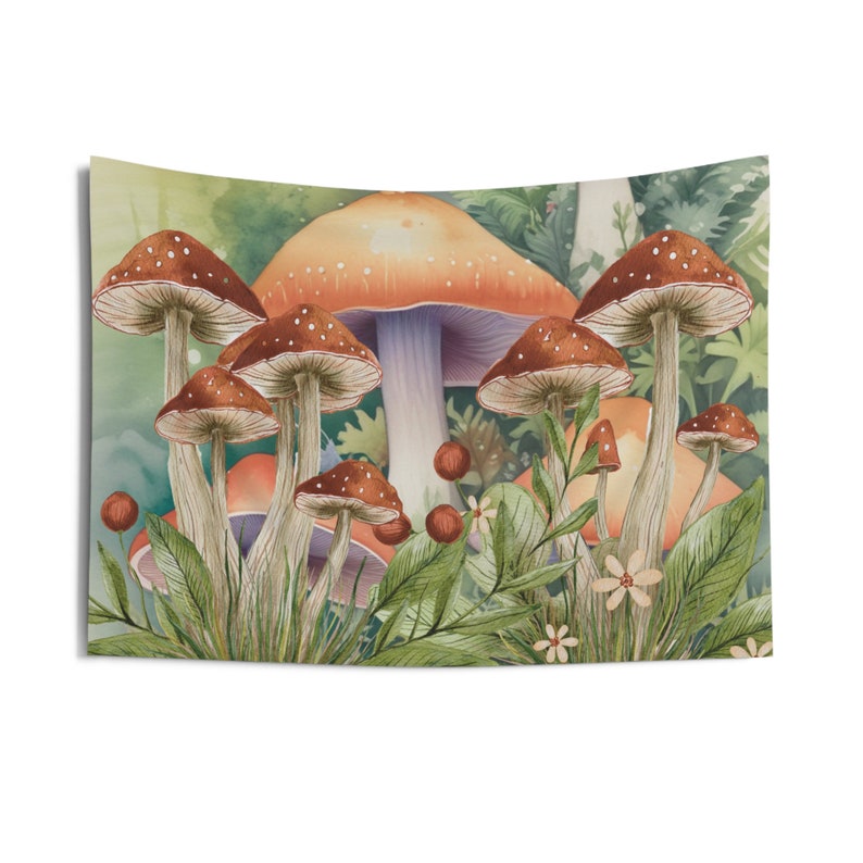 Forest Mushrooms Aesthetic Hanging Wall Tapestries Bohemian Wall Art ...
