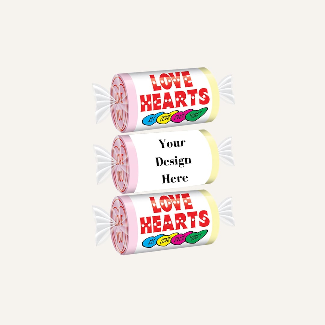 Personalised Mini Love Hearts | Custom Branded Sweets Favours ...