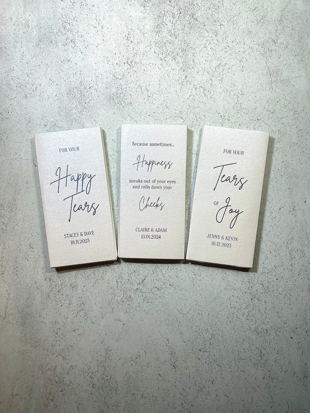 Personalised Wedding TISSUES Sleeve Packets for Guest, Tissue Pouches ...