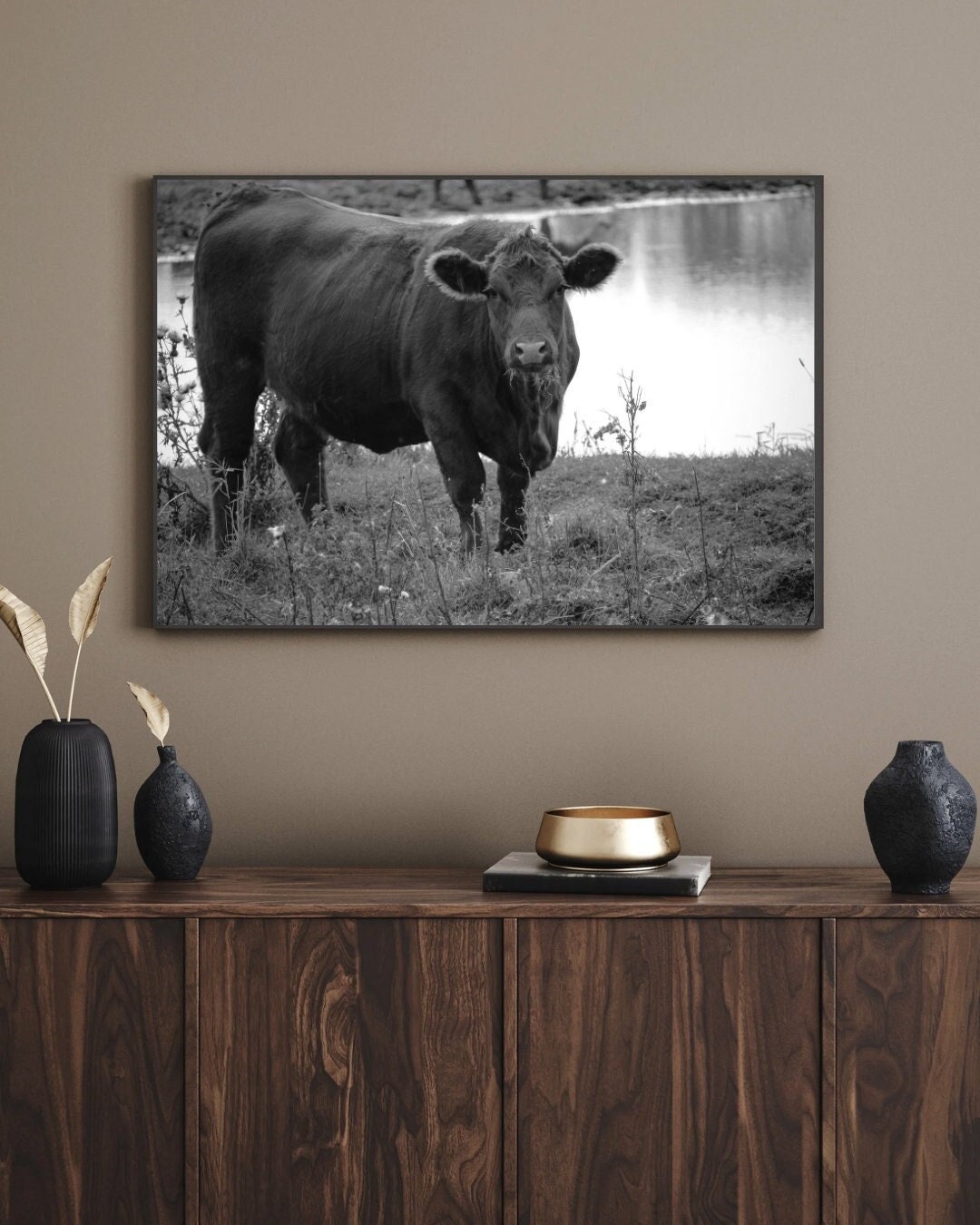 Black and White Cow Print, Modern Farmhouse Decor, Cow Poster ...