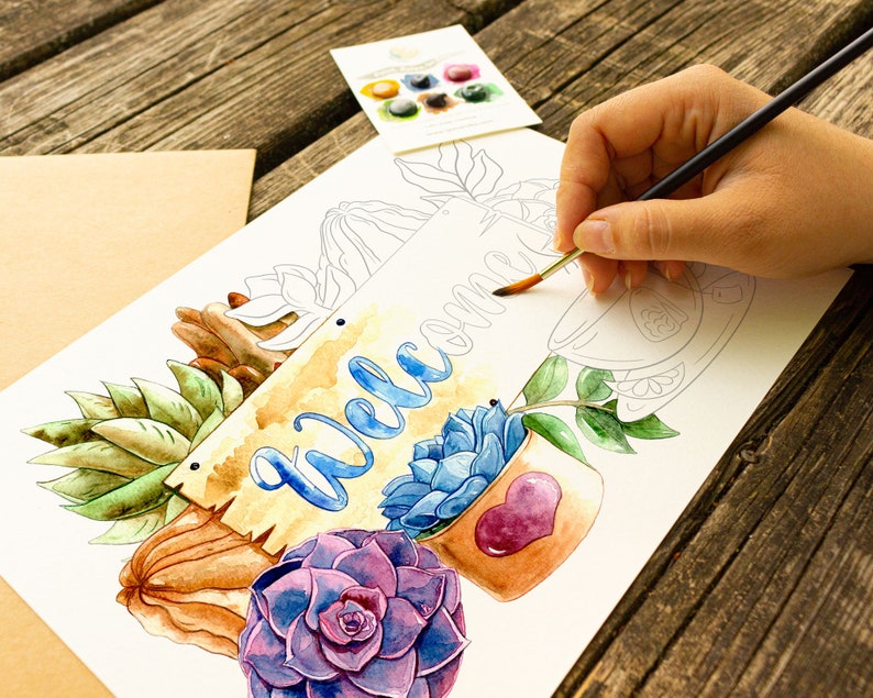 Watercolor Painting Kit: DIY Art Craft Set for Adults - Etsy