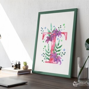 BOTANICAL ALPHABET Printable - 26 Letters and Flowers Templates for ...