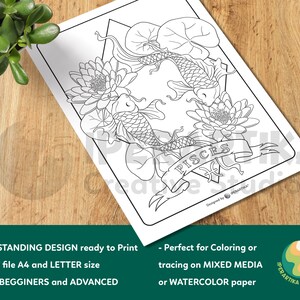 Pisces COLORING PAGE Printable | Zodiac Signs Coloring Pages | Coloring ...