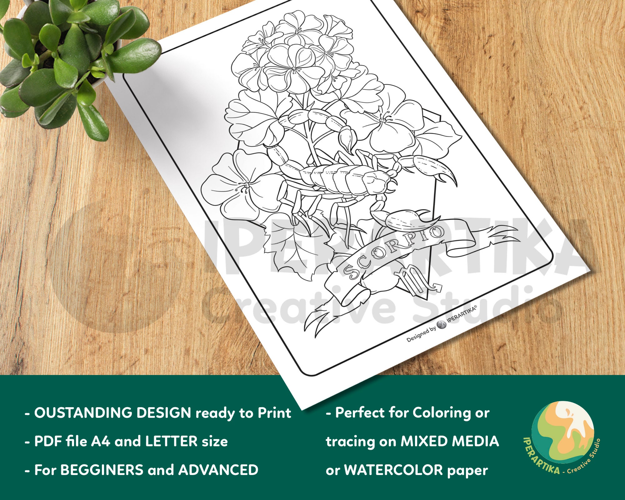 Scorpio COLORING PAGE Printable | Zodiac Signs Coloring Pages ...