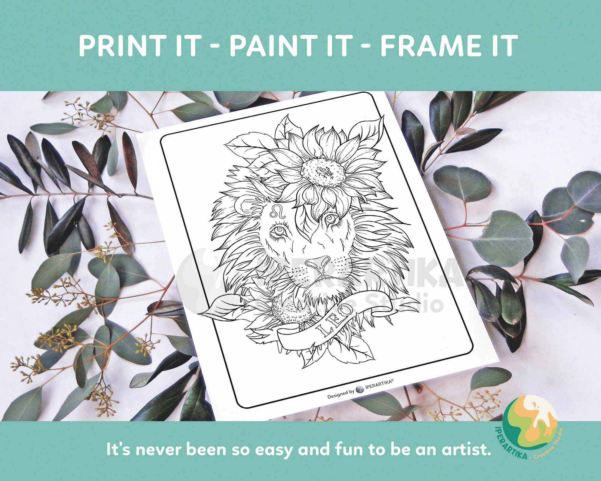 Leo -COLORING PAGE Printable | Zodiac Signs Coloring Pages | Coloring ...