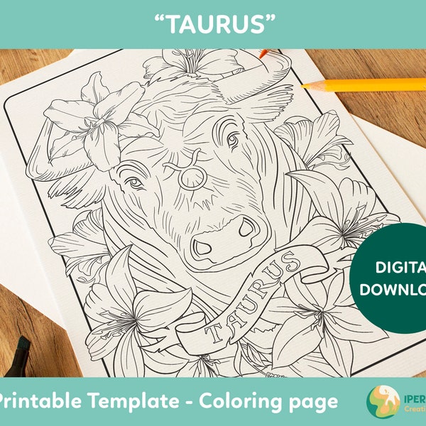 Taurus Coloring Sheets - Etsy