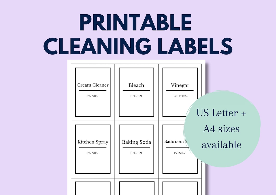 Printable Cleaning Labels Organisation Stickers Template Labels for ...