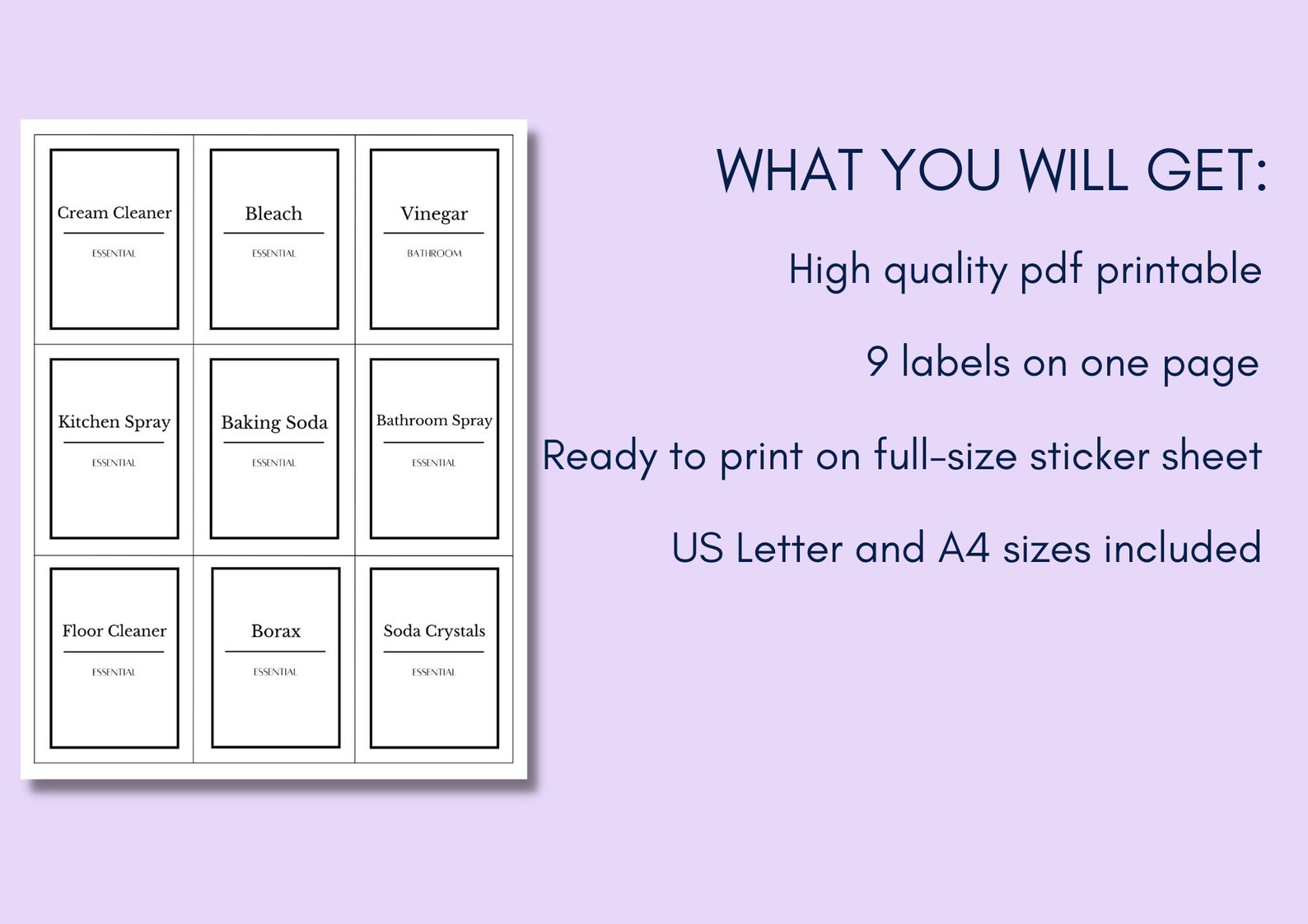 Printable Cleaning Labels Organisation Stickers Template - Etsy