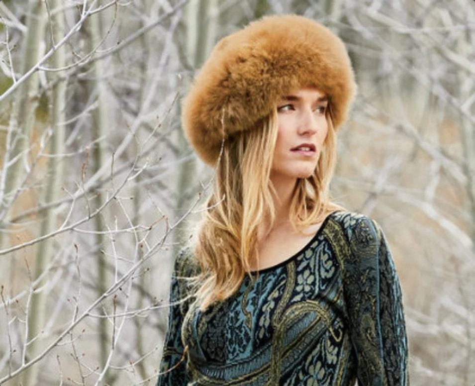 Golden Brown Faux Fur Hat Russian Fur Hat Plush Hat Hat - Etsy