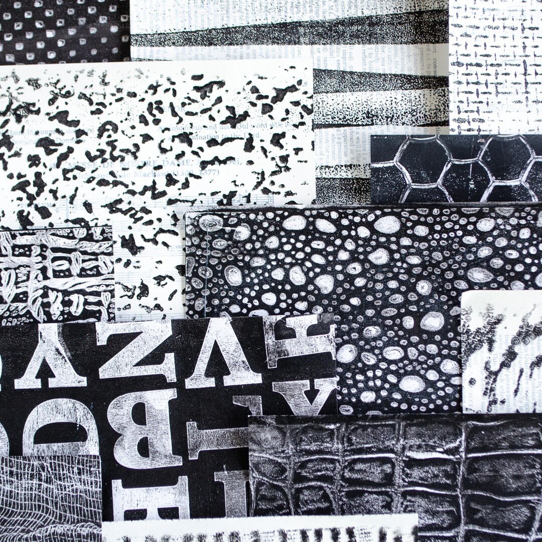 Gel Print Art Journal Paper Bundle: Black & White - 20 Pieces - 5x8" - Etsy