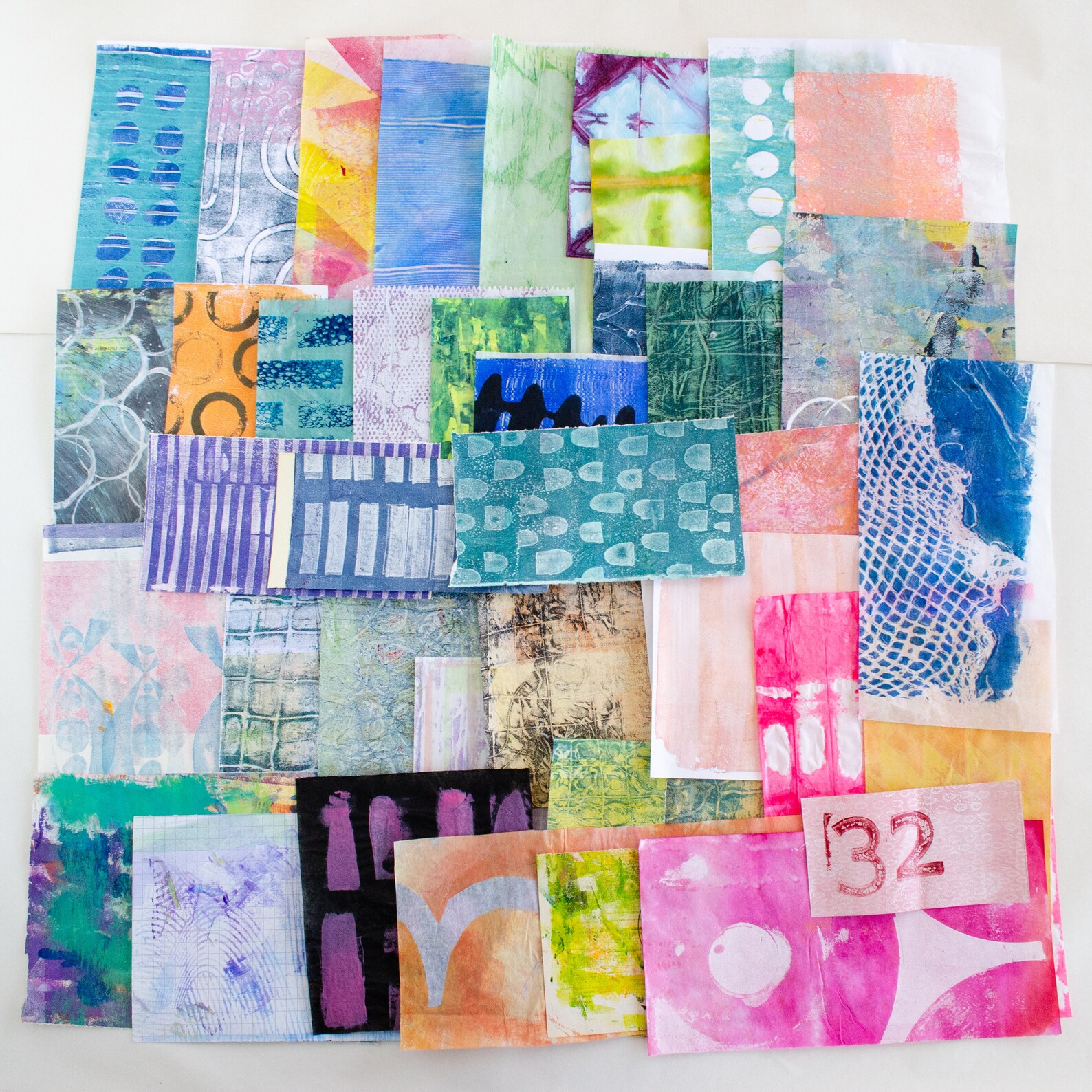 Collage Paper Painted, Multicolour, Hand Painted Paper, Mixed Media ...