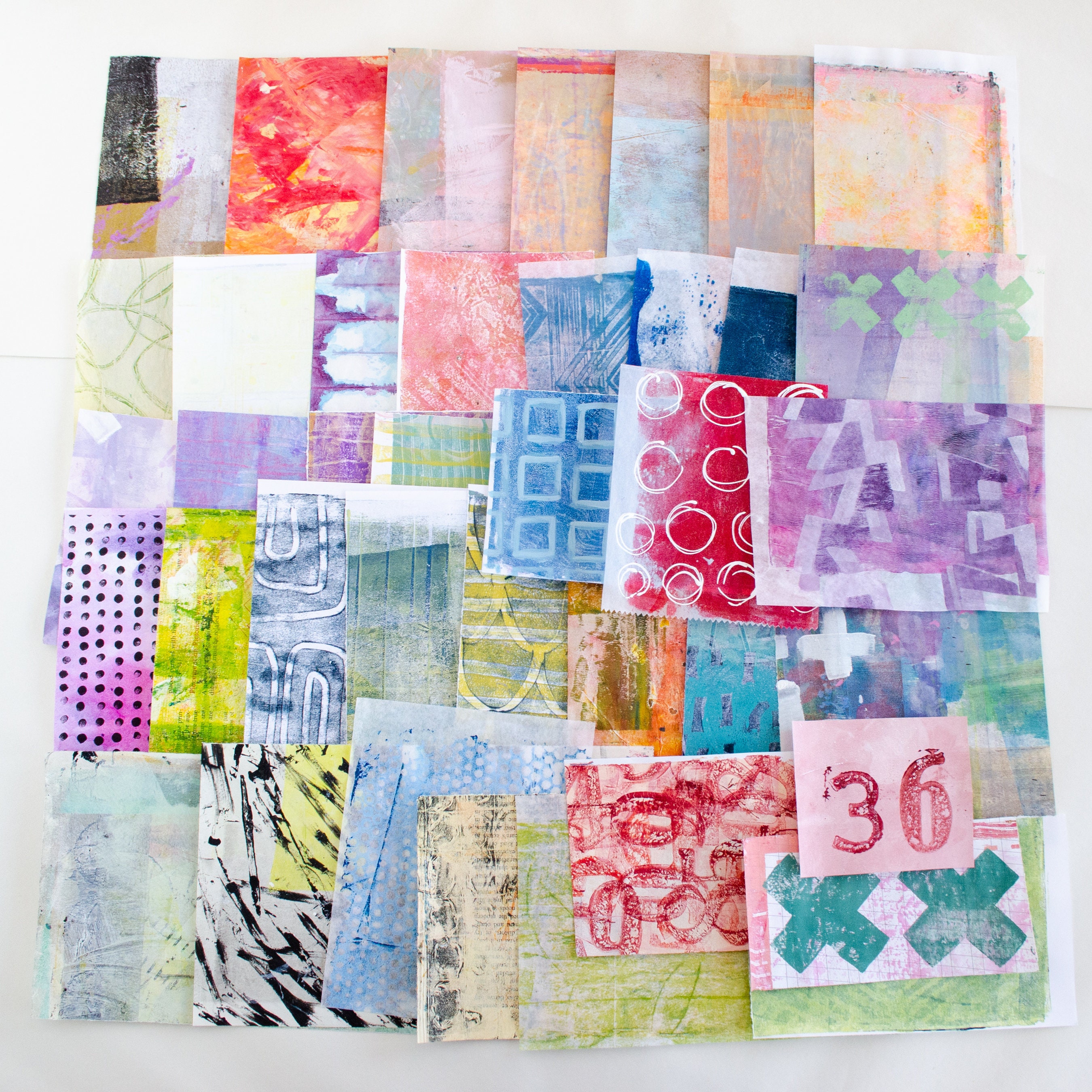 Hand Painted Collage Paper Pack: Mixed Media Texture, 30-40 Pieces - Etsy