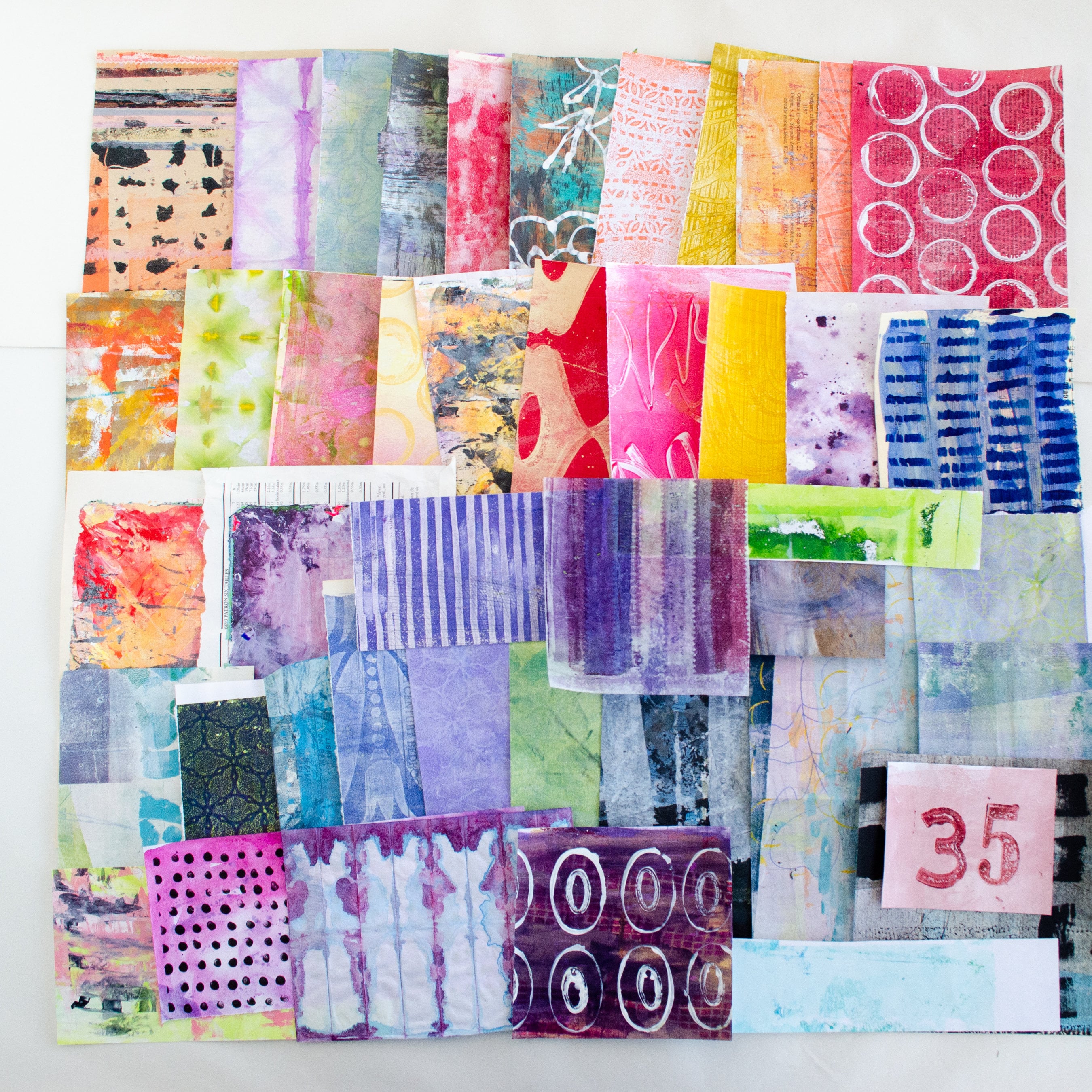 Collage Paper Painted, Multicolour, Hand Painted Paper, Mixed Media ...