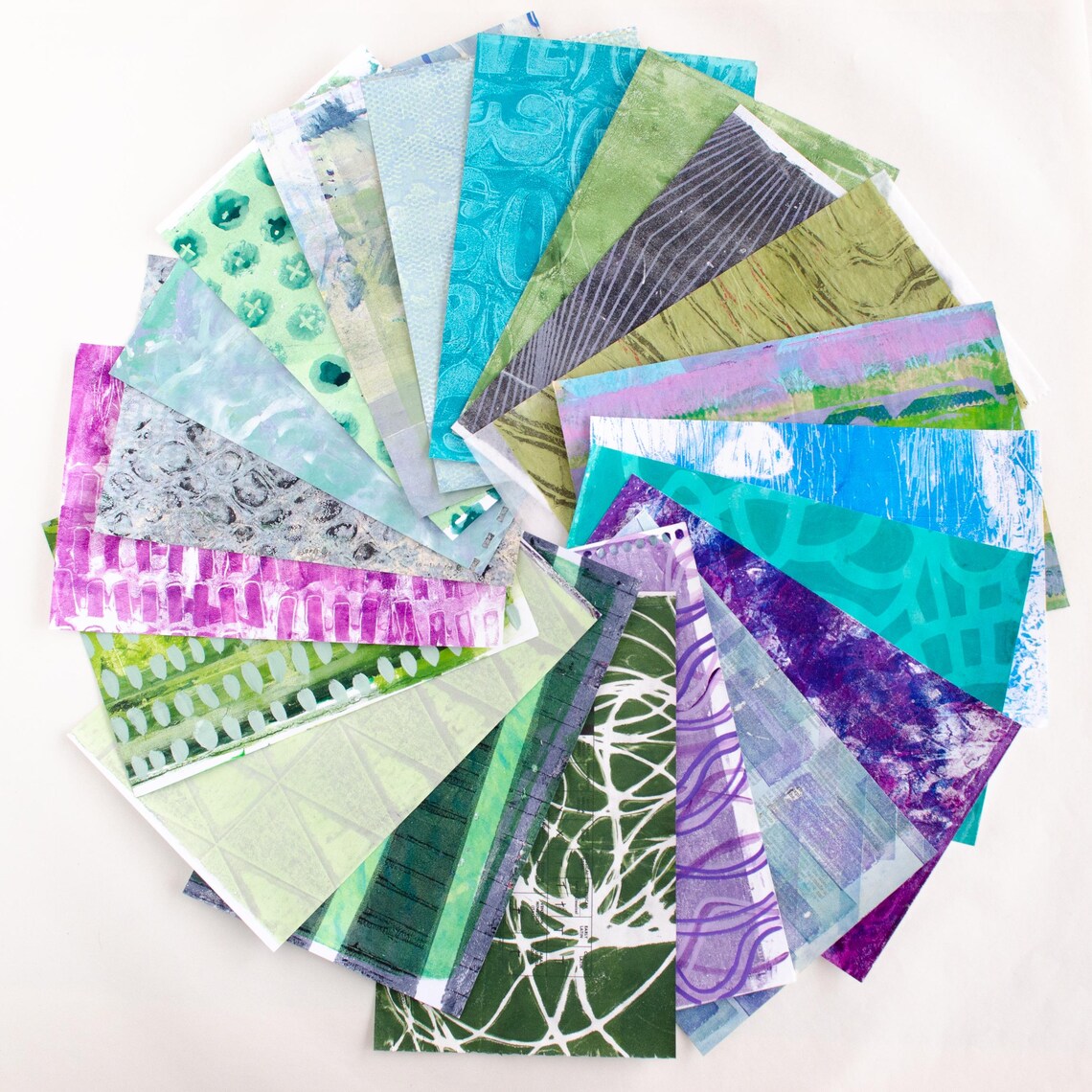 Hand-painted Cool Colour Collage Papers - 5"x8" (20 Pieces) - Etsy