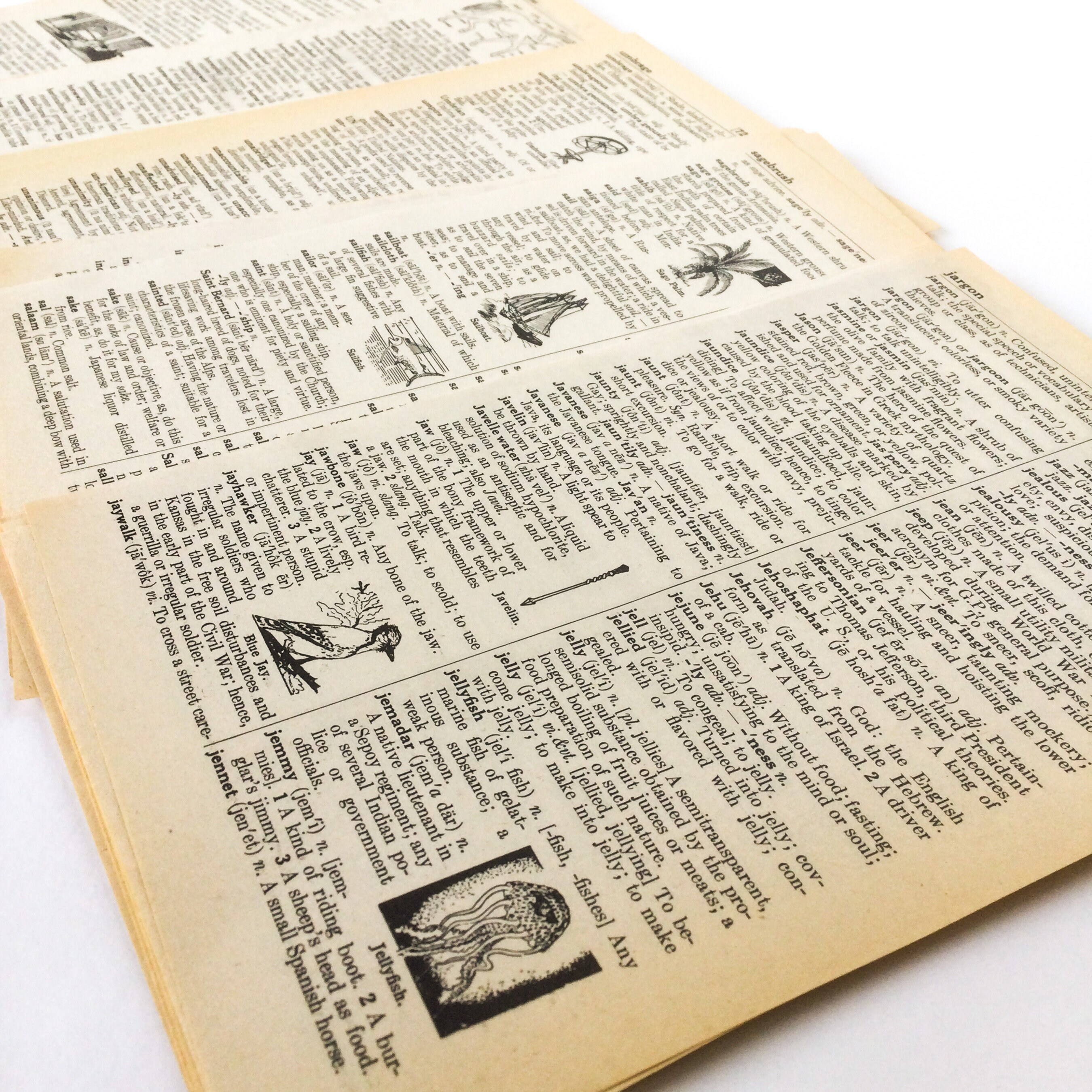 Vintage Dictionary Pages Collage Paper Pack Junk Journal Supplies - Etsy