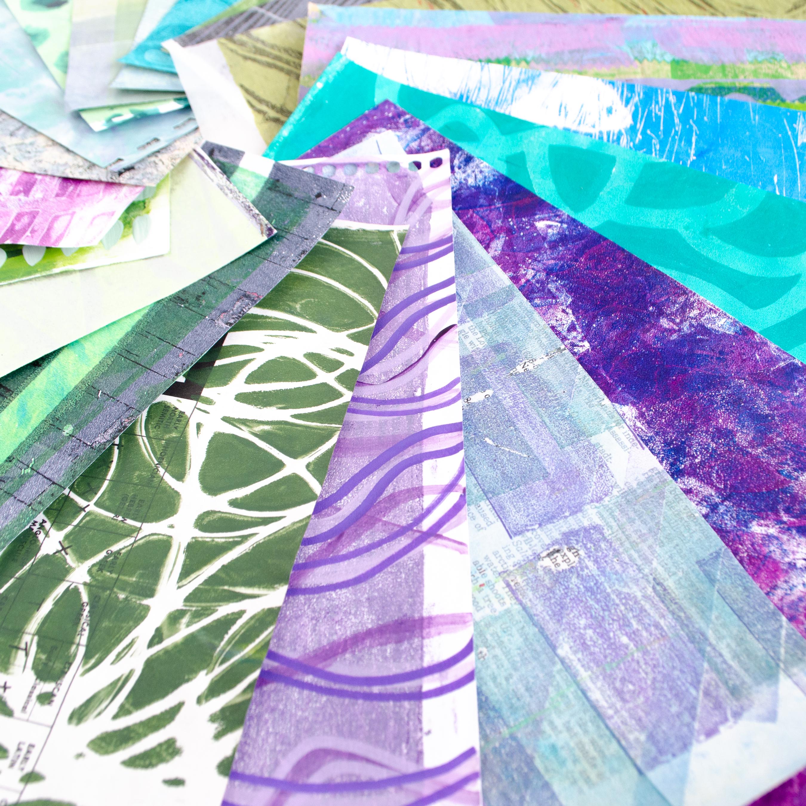 Hand-painted Cool Colour Collage Papers - 5"x8" (20 Pieces) - Etsy
